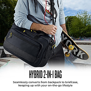 Solo Velocity 15.6 Inch Laptop Hybrid Backpack Briefcase, Navy/Grey