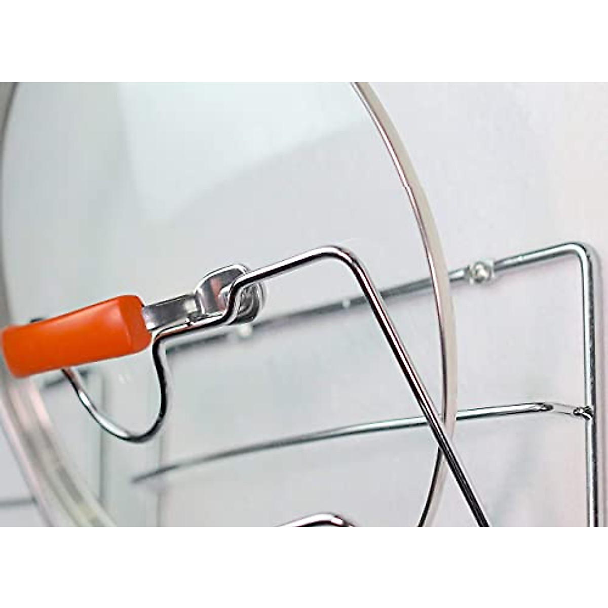 Simple Houseware Pot Lid Organizer Rack + Adjustable Pan Organizer, Chrome