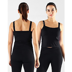 NELEUS Women's 3 Pack Compression Athletic Tank Top with Bra,8088,black/grey/rose red,Large