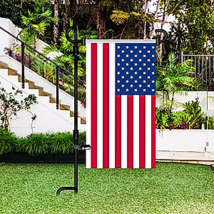 SZHLUX Garden Stand Premium Yard Pole Holder (35.4’’) Metal Powder-Coated Weather-Proof Paint with one Tiger Clip and Two Spring Stoppers Without Flag, Black