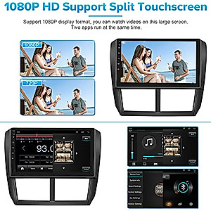 Roinvou 2+32G Android Double Din Car Stereo for Subaru Forester 2008 09 10 11 12 9'' 1080P HD Touch Screen Wireless Carplay Android Auto GPS WiFi Bluetooth Hi-Fi FM RDS Backup Camera External Mic