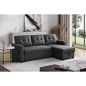 Devion Furniture Crystals Sleeper Sofa, Dark Gray