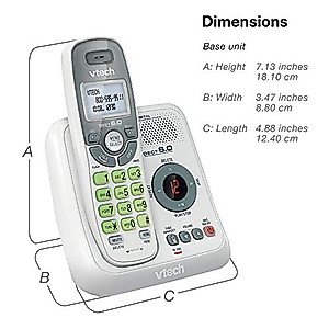 VTech CS6124 DECT 6.0 Cordless 2K DCI 1080p Phone with Answering System and Caller ID/Call Waiting, White with 1 Handset