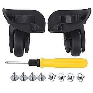 BQLZR Luggage Swivel 9.1cmx10.7x4.9cm Black Plastic Left & Right Wheels DIY Replacement Parts Pack of 2 (See Video First)