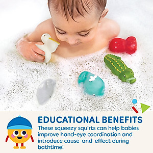 Battat – Assorted Bath Toys – 9Pcs Animal Squirters – Water Squirt Toys – Bath & Pool – 10 Months + – Bath Buddies (9Pcs)