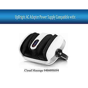 UpBright 2-Prong 24V AC/DC Adapter Compatible with Cloud Massage 9486098094 Shiatsu Foot Massager Deep Kneading Machine with Heat Therapy XH2400-2500 XH24002500 24VDC Power Supply Cord Battery Charger