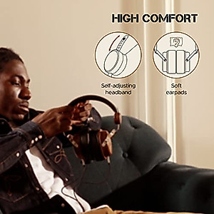 ALABS Over-Ear Wired Closed Back Headphones, Natural Wooden Closed-Back Headset with self Adjustable Headband, Audiophile Headphone with 50mm Drivers and 32Ω impedance for PC Tablets Smartphone