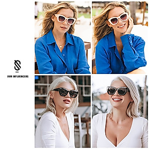SOJOS Retro Chunky Cateye Sunglasses Women Classic Vintage Trendy Shades Sunnies Gafas de sole UV400 Protection SJ2190 Black