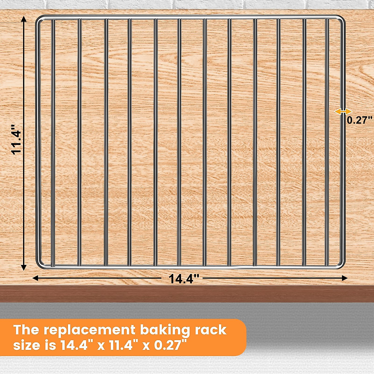 Air Fryer Wire Rack for Ninja Foodi 10 in 1 DT201 DT251 Digital Convection Toaster Oven, 14.4''*11.4'' Stainless Steel Air Fryer Accessories Roasting Steamer Grill Racks Baking Tray Rack