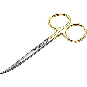 Scissors 4.5 inch CURVED Set of 3 for office art and craft applique BY Wise Linkers