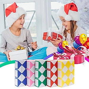 Ganowo 30 Pack Party favor, Medium Fidget Snake Cube Twist Puzzle Toys for Kids Teens Stocking Stuffers Bulk Birthday Party Supplies Goodie Bags Fillers, Random Colors