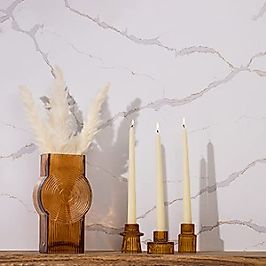 Ivory Taper Candles - Unscented Dripless Long Candles Bulk - Candle Sticks Long Burning 8 Hours - For Candlesticks, Dinner Table, Vigil, Advent, Christmas, Thanksgiving, Kwanzaa - 12 Pack,10 Inch Tall