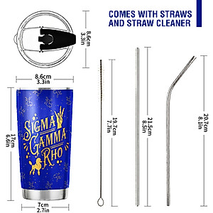 BBGreek Sigma Gamma Rho Sorority Paraphernalia - SGRHO - Official Vendor - 20 oz Stainless Steel Insulated Tumbler - Poodle