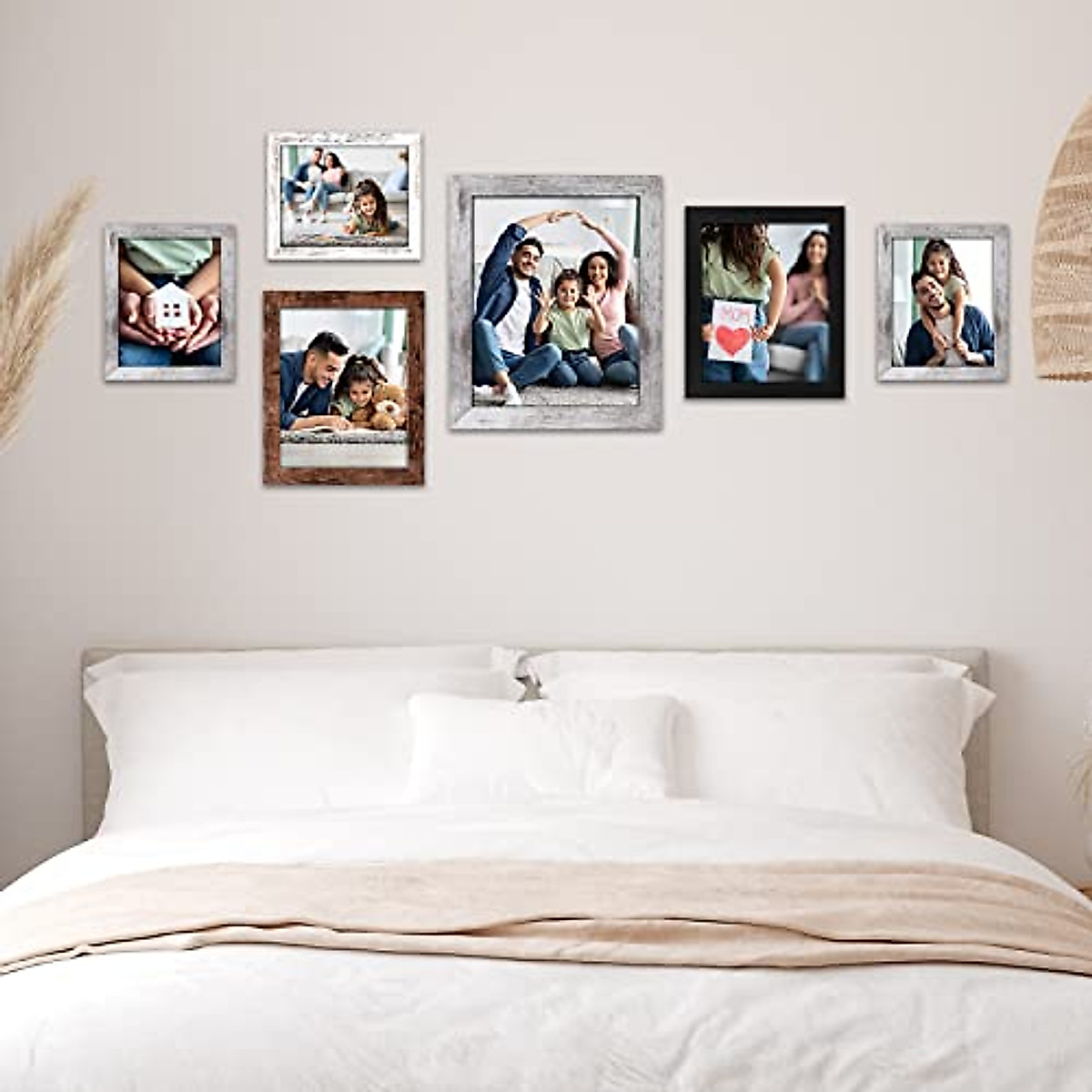 LANDNEOO 8x10 Picture Frame, 4 Pack Woodgrain Wider Frames, Display Pictures 5x7 with Mat or 8x10 Without Mat, Picture Frames Collage Wall Decor or Table Top Display, Multicolour