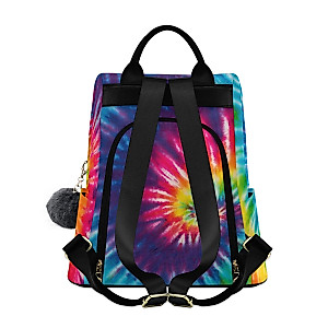 ALAZA Abstract Swirl Design Tie Dye Backpack Purse for Women Anti Theft Fashion Back Pack Shoulder Bag