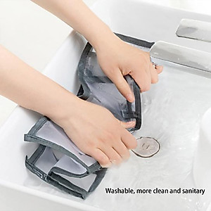 2pcs Wardrobe Clothes Organizer Foldable Transparent Grid Storage Box with Multiple Layers, Portable Washable Storage Containers for Underwear, Socks, Leggings, Skirts, T-shirts, Jeans (GRAY, Medium)