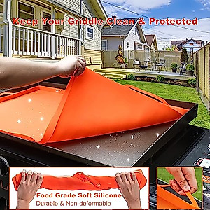 36 inch Silicone Mat for Blackstone Griddle Top,Blackstone Griddle Cover,Waterproof Non Stick BBQ Grill Mat Grill Lid,Silicone Mat Handle for Easy Lift,Lightweight Durable Liner Protective Accessories