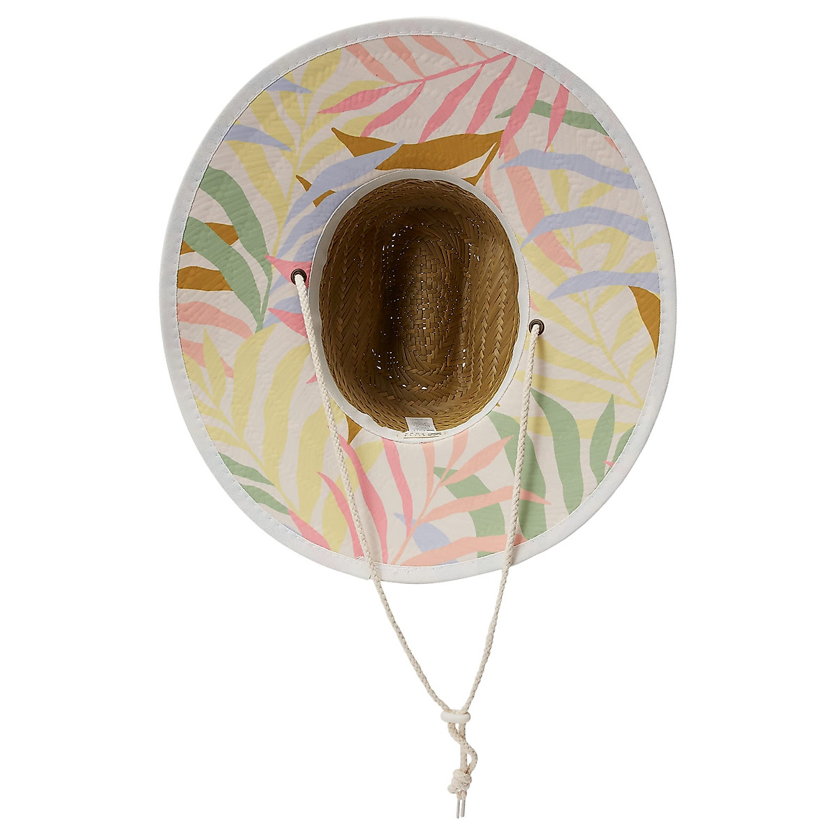 Billabong Women's Tipton Straw Lifeguard Hat, Structured Construction with Printed Fabric Lining Under Brim