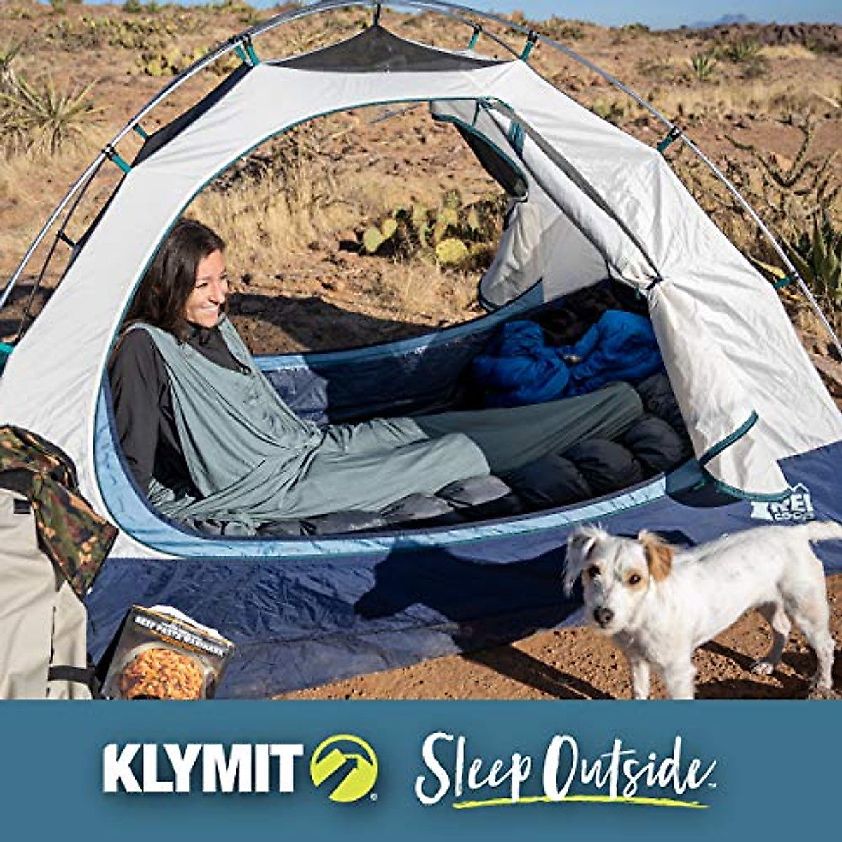 Klymit Nest Sleeping Bag Liner, Warm Weather Sleeping Bag Insert, Gray, XL