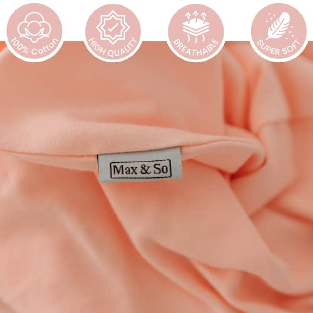 Max&So Baby Lounger Cover for Newborn - Cotton Infant Lounger Pillow Cover Removable Design - Soft Cotton Slipcover for Newborn Lounger Pillow - Baby Nest Cover - Pink - Cover Only