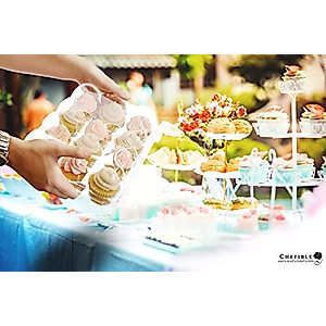 Chefible Premium Plastic Disposable 12 Cupcake Carrier Container Box, High Dome, Extra Sturdy For Easy Transport! 4 Pack