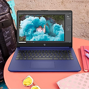 HP Latest Stream 14" HD Laptop, Intel Celeron Processor, 4GB Memory, 64GB eMMC Storage, Fast Charge, HDMI, Up to 11 Hours Long Battery Life, Office 365 1-Year, Win 11 S, Microfiber Bundle, Blue
