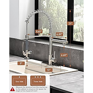 Fapully Kitchen Faucet with Pull Down Sprayer,Commercial Kitchen Sink Faucet with Deck Plate,Brushed Nickel