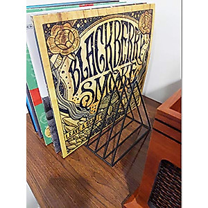 Pashion Vinyl Record Stand Holder, Desktop Album Storage Rack, Triangle Vinyl Record Shelf Display Vinyl Coated Metal Wire Rack Functional & Stylish Display Rack for Office Home