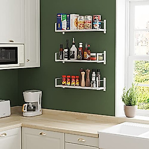 Wallniture Toledo 24"x6" White Floating Shelves for Storage, Wall Bookshelves Living Room Decor, Kitchen Organization, Bathroom Storage, Office Wall Shelf Set of 3