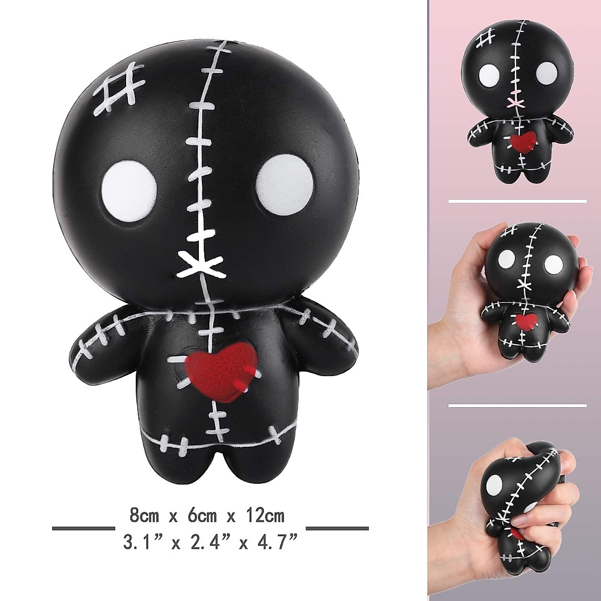 Anboor 4.7" Voodoo Dolls Squishies Cute Ghost Doll Stress Relief Kawaii Soft Slow Rising Squeeze Toys for Kids Adults Idea Stress Relief Kid's Toys