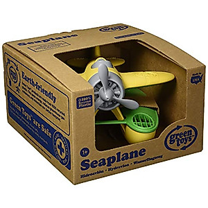 Green Toys Seaplane, Yellow/Green CB - Pretend Play, Motor Skills, Kids Bath Toy Floating Vehicle. No BPA, phthalates, PVC. Dishwasher Safe, Recycled Plastic, Made in USA.