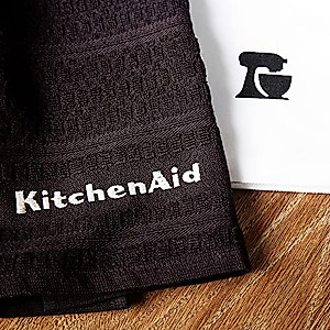 KitchenAid Mixer Kitchen Towel 3-Pack Set, Onyx Black, 16"x28"