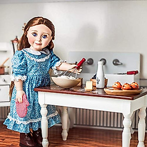 The Queen's Treasures 18 Inch Doll Furniture, Farmhouse Collection Fully Assembled Wooden Kitchen Table and Two Chairs, Compatible with American Girl Kitchen Furniture