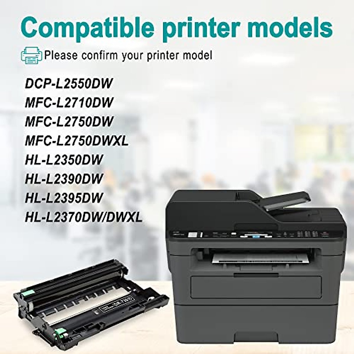 Drum Unit DR-730 Black : NUCALA Compatible DR730 Drum Unit Replacement for Brother MFC-L2710DW MFC-L2750DW MFC-L2750DWXL HL-L2350DW HL-L2370DW/DWXL Printer - 1 Pack