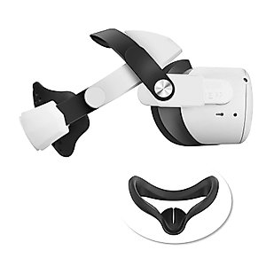 Esimen M3 Head Strap Compatible for Oculus Quest 2, Reduce Facial Pressure,Replacement Elite Strap for Meta Quest 2 Face Cover Light Blocking, Washable VR Accessories (M3-White)