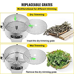VEVOR Bud Leaf Trimmer, 16 inch Electric and Manual Hydroponic Dry or Wet Plant Trimming Machine, with Sharp Stainless Steel Blades & Solid Metal Gearbox & Hand Pruners, for Flowers, Leaves, Herbs