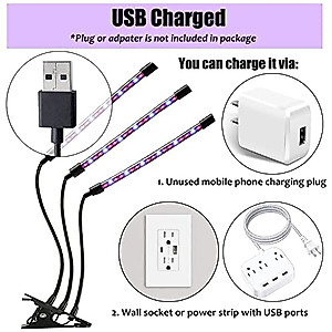 UPODA LED Grow Light for Indoor Plants, Plant Growing Lamps for Seedlings Succulents Microgreens 9 Levels Dimmable Brightness Adjustable with 3/9/12H Timer (3 Heads/63 LED)