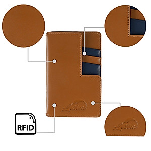 Lethnic RFID Thin Wallet For Men, Women - Unique Color-Mixed Genuine Leather (Brown)