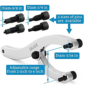 Salade Heavy Gland Nut Wrench with a Handle, Equipped with 1/4", 5/16", and 3/8" Pins, along with Gloves and Towels. This Adjustable Spanner Wrench is Designed for Removing Hydraulic Cylinders