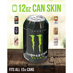 BeerSkin Skywin Silicone Can Sleeve, 3 Pack 12 oz (355 ml) Soda Can Sleeve, Disguises Can as Soda (Black)