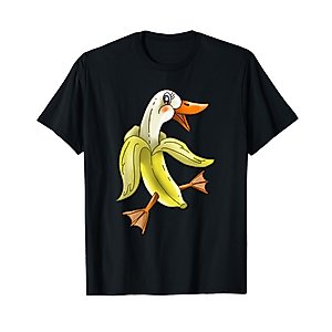 Cute Banana Duck Vegetarian | Pet Fan Funny Vegan Food Gift T-Shirt