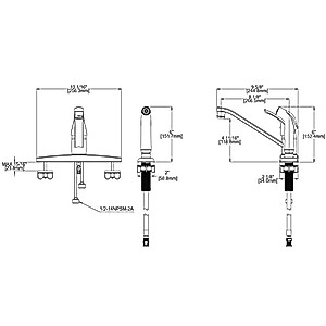 Design House 584037 Middleton Single Handle Kitchen Faucet with Side Sprayer, Polished Chrome