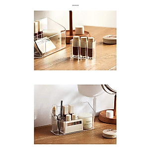 Acrylic Makeup Cosmetic Organizer Countertop Cute Small Clear Vanity Dresser Bathroom Corner Beauty Skincare Lotion Organizer Box Storage Tray Holder Tray