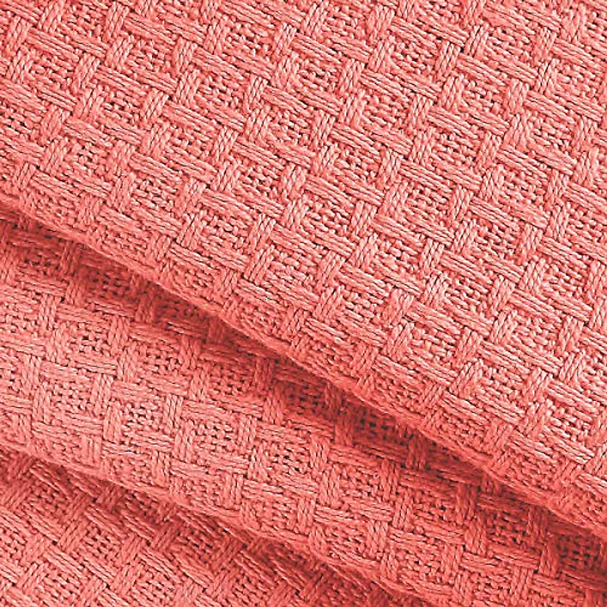 BELIZZI HOME 100% Cotton Bed Blanket, Breathable Bed Blanket Twin Size, Cotton Thermal Blankets Twin, Perfect for Layering Any Bed for All Season, Coral