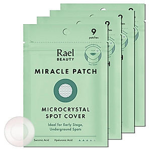 Rael Pimple Patches, Miracle Microcrystal Spot Cover - Hydrocolloid Acne Patch with Tea Tree Oil, Early Stage Zits and Blemish, Korean Skin Care, Vegan, Cruelty Free (36 Count)