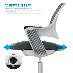 SitRite Ergonomic Kids Desk Chair, Lumbar Support Study Desk Task Chair with Footrest, Height Adjustable Seat, Smooth Rolling Wheels for Student and Children, Cyber Gray