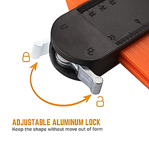 Contour Gauge Tool 10 & 5 Inch - Super Gauge Shape Profile Tool, Outline Duplicator for Corner Measuring, Adjustable Woodworking Tool, Birthday Gifts for Men, Dad, Cool Gadgets Home