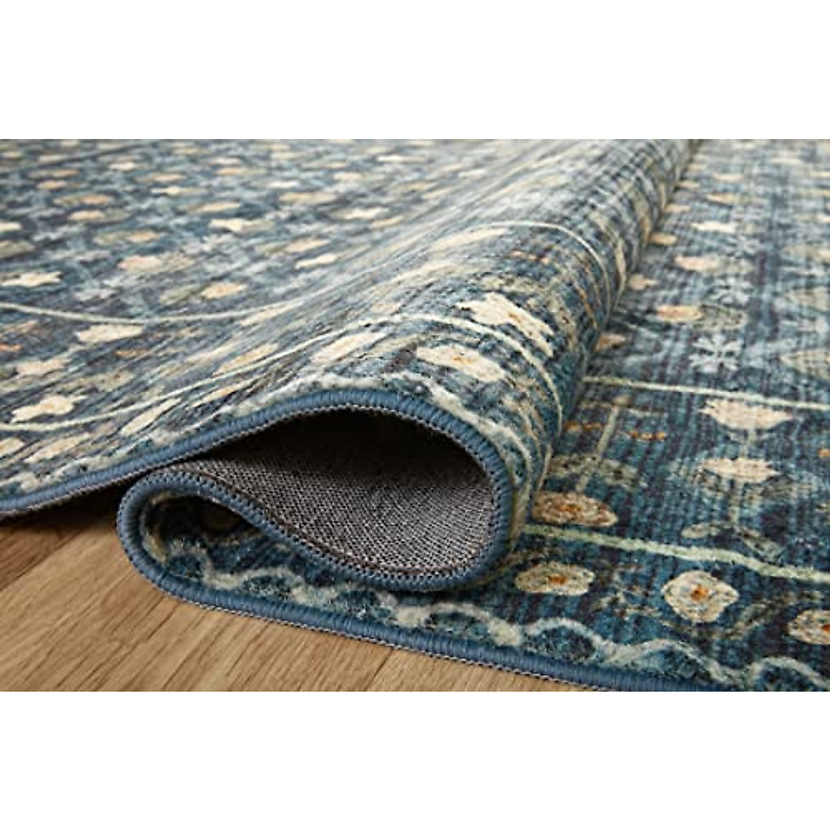 Loloi Rifle Paper Co. x Eden Collection EDE-03 Lattice Indigo 3'-6" x 5'-6" Accent Rug