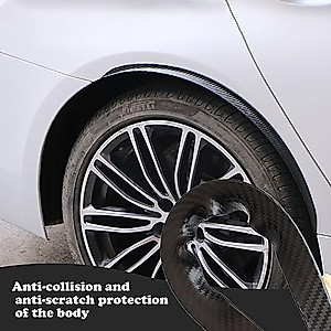 Hawyet 4 PCS Car Wheel Eyebrow Arch Trim Lips Strip, Car Wheel Eyebrow Arc Decorative Strip, Universal Fender Edge Lips Protector (Carbon Fiber Black)