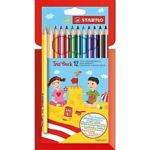 STABILO Trio Thick Colored Pencil, 12-Color Set